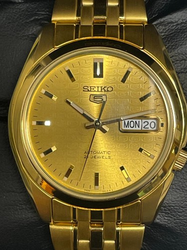 Pre-Owned Seiko 5 Automatic Gold PVD Stainless Steel Men’s Watch ...