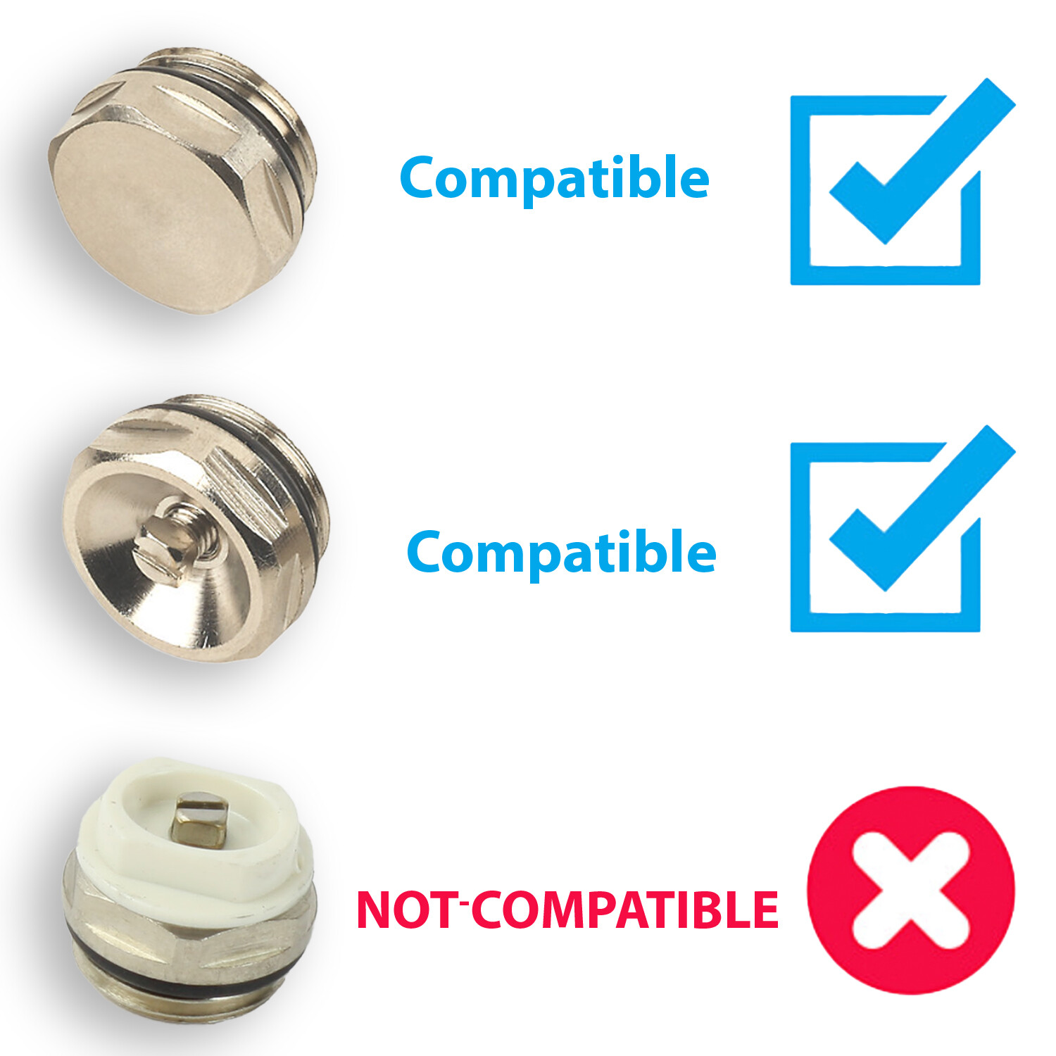 Pair White Cover Cap for Heated Towel Rail Radiator blanking plug and ...