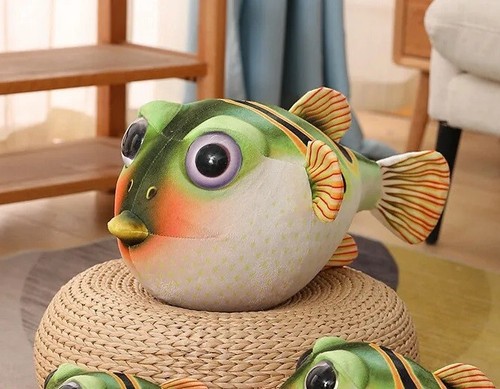 Green Puffer Fish 13 Inch Stuffed Animal Plush Toys Toddler Doll Kids ...