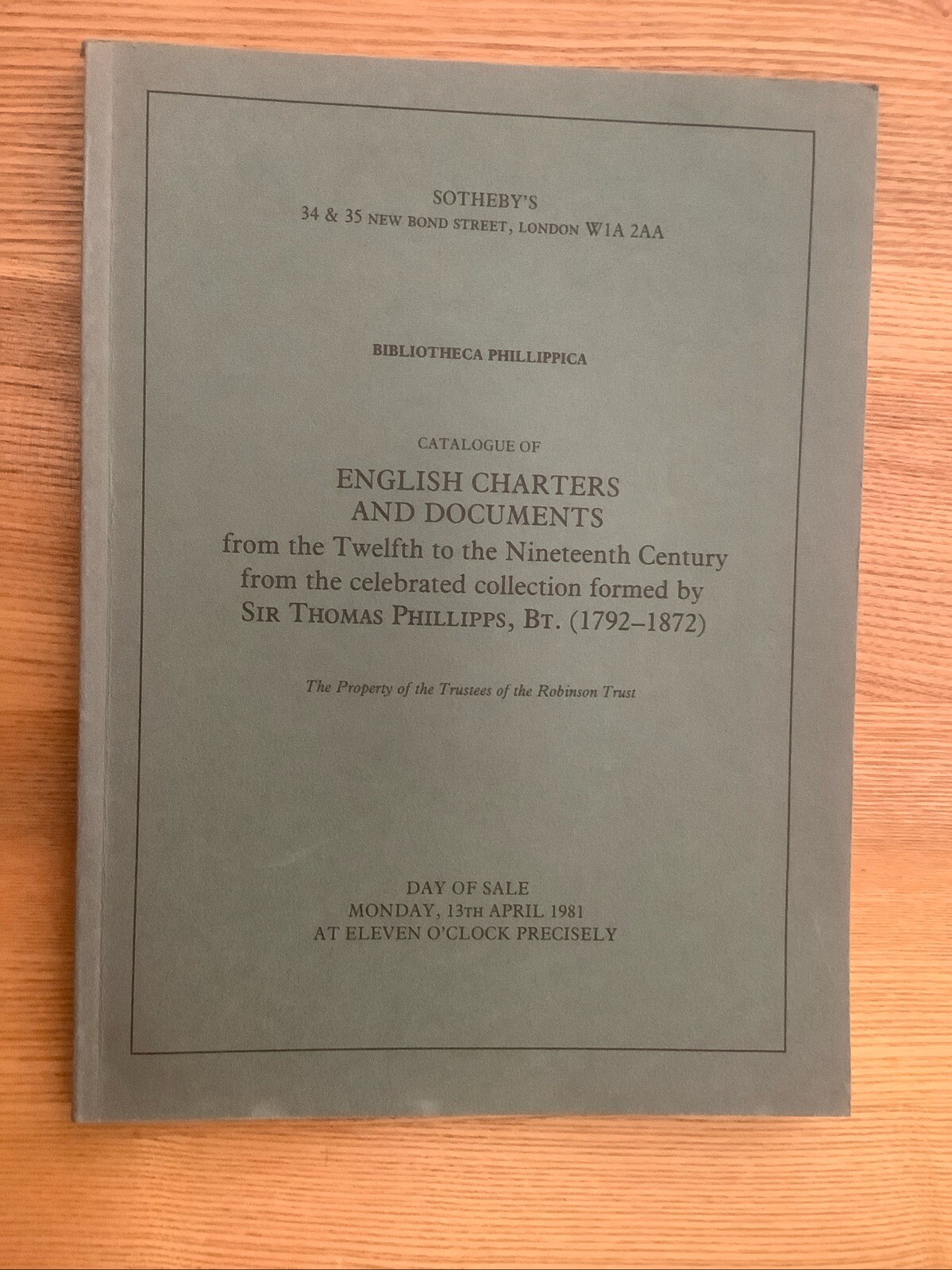Catalogue English charters documents 12th - 19th century. Thomas ...