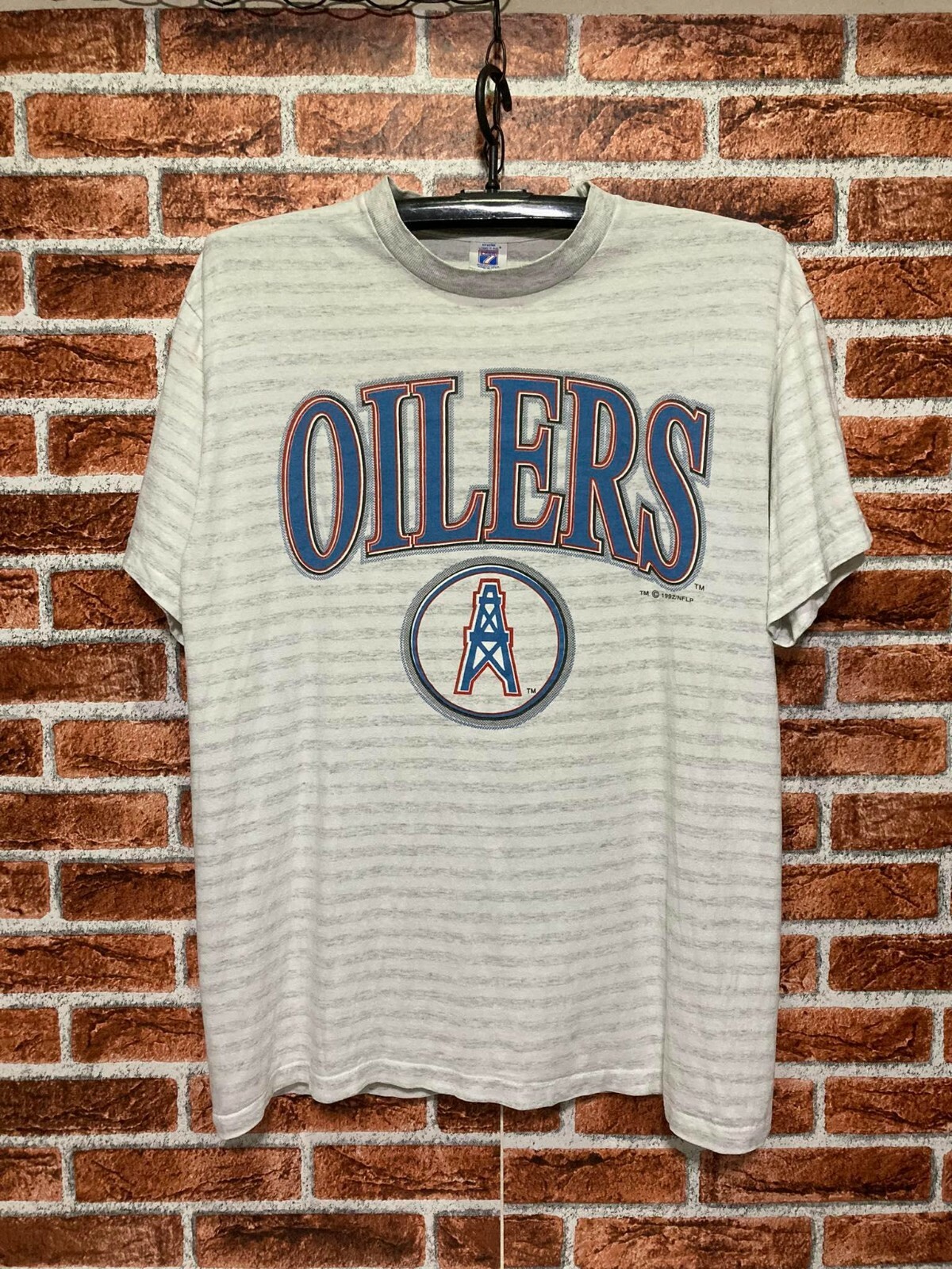 Vintage Houston Oilers Logo 7 1992 NFL Football T-shi… - Gem