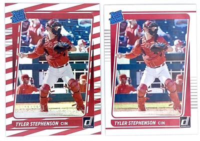 2021 Donruss TYLER STEPHENSON Cincinnati Reds NM/MT 2-card ROOKIE lot ...