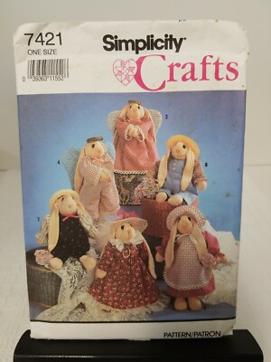 SIMPLICITY CRAFT Pattern ~ 7421 SOCK BUNNY & CLOTHES Uncut FF | eBay