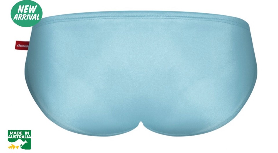 AUSSIEBUM "COMPETITION CREW" Swimwear Single Layer 100% Nylon Light Blu ...