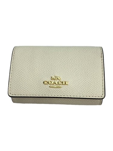 Coach Women's Five Ring Key Case CRM Cream Leather Wallet | eBay