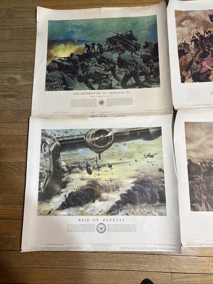 Lot of 4 "The US Army In Action" War Department Posters 1950s 20" X 24 ...