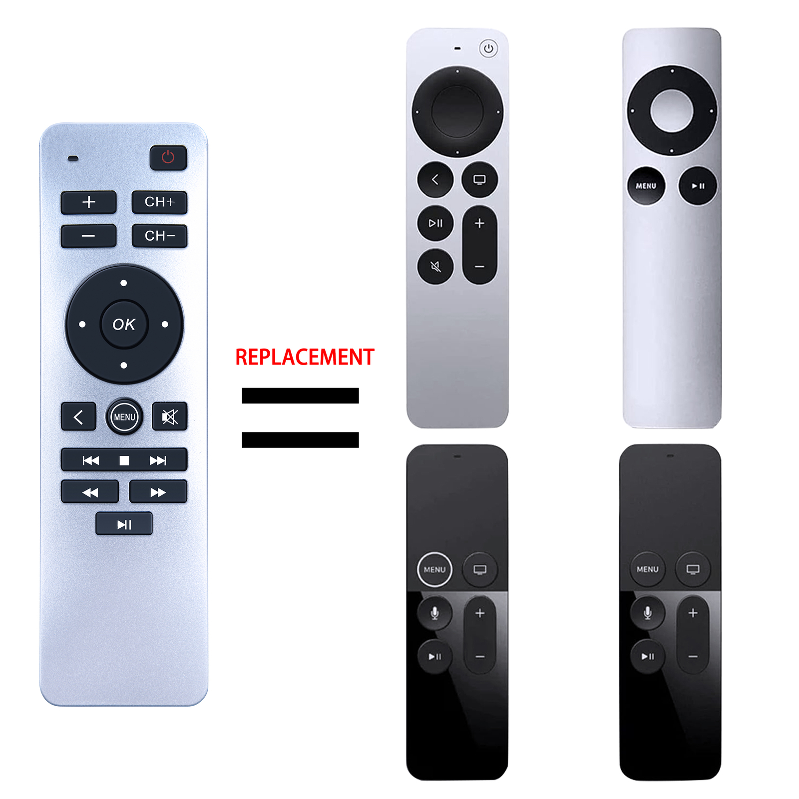 For Apple TV Remote Control /Gen 1 2 3 4/HD A2843 A2737 A2169 A1842 ...