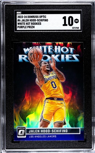 Jalen Hood Schifino 2023 Optic White Hot Rookies Purple Prizm SGC 10 RC ...