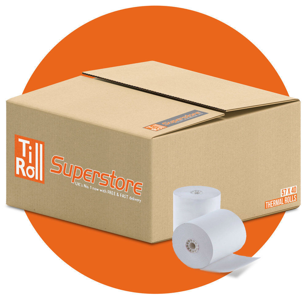 57x40 Thermal Rolls (100 Rolls) Compatible With Credit Card Machines ...