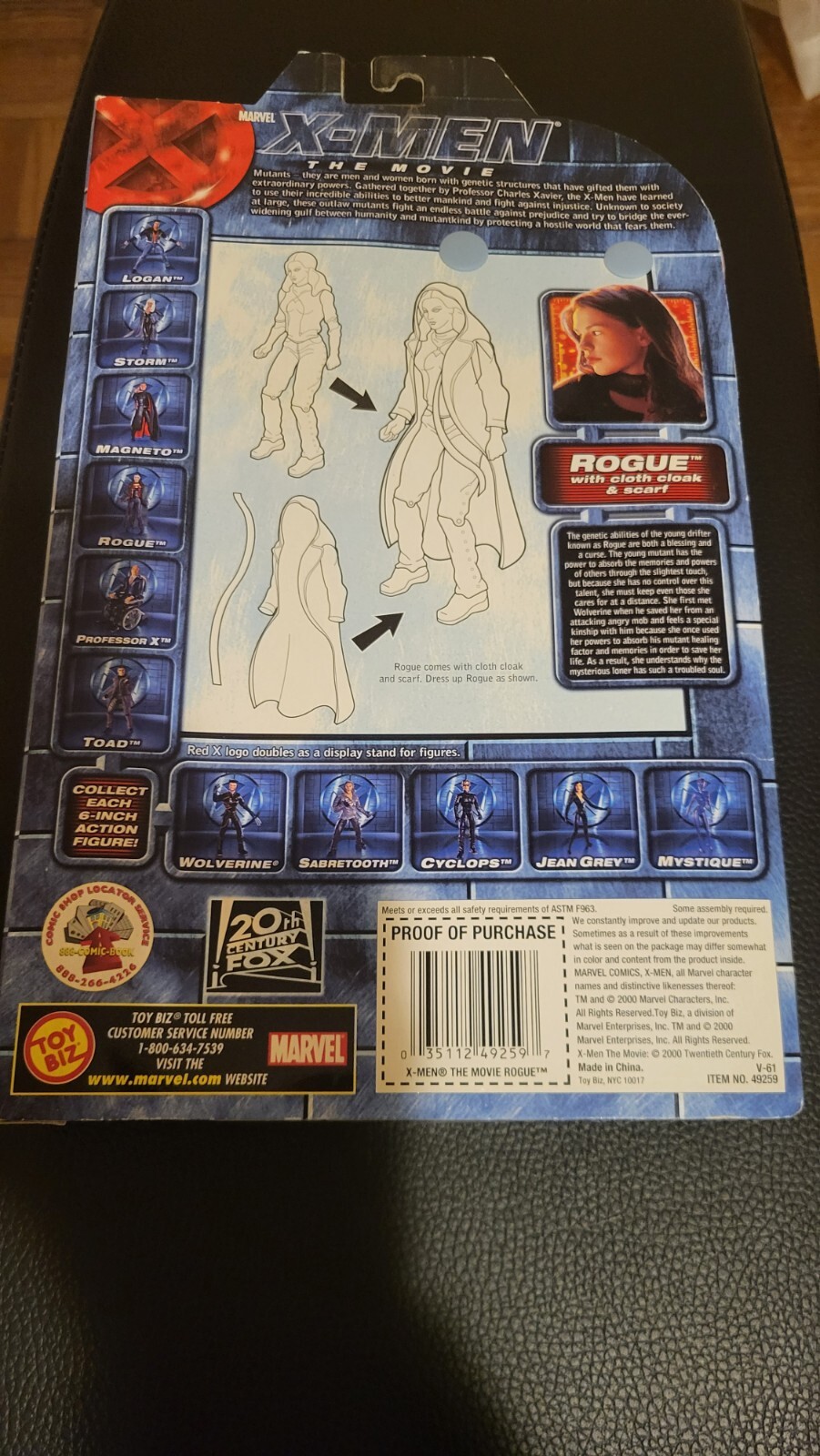 Marvel ToyBiz X-men The Movie Anna Paquin as Rogue Action Figure 2000 ...