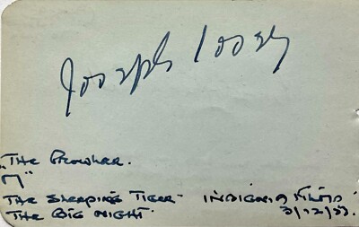 JOESPH LOSEY & CHRISTOPHER WARBEY Dual Signed Autographed ALBUM PAGE ...