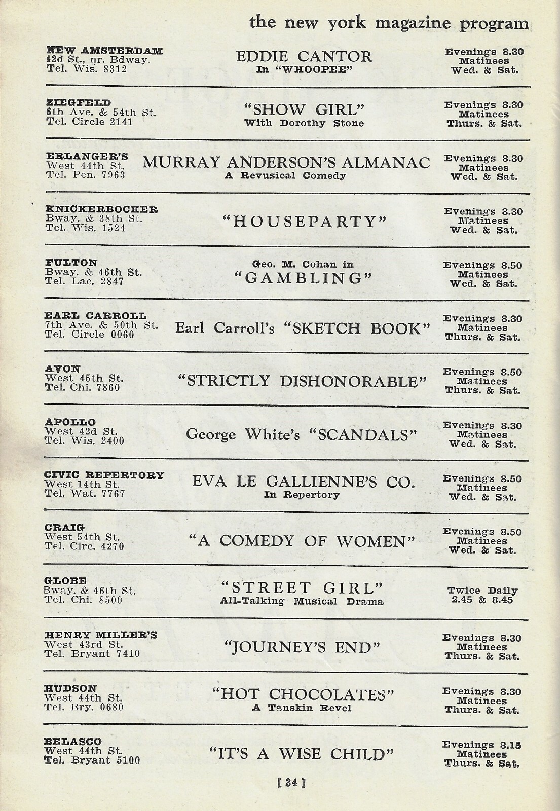 George M. Cohan "GAMBLING" Mary Philips / Robert Middlemass 1929 ...