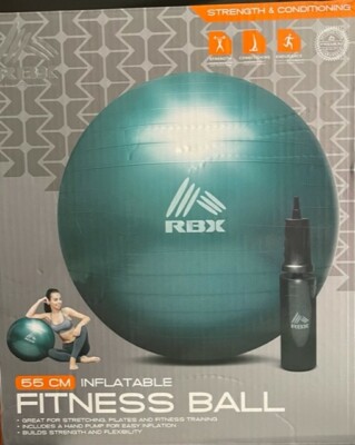 RBX strength conditioning exercise fitness exercise ball with hand pump ...