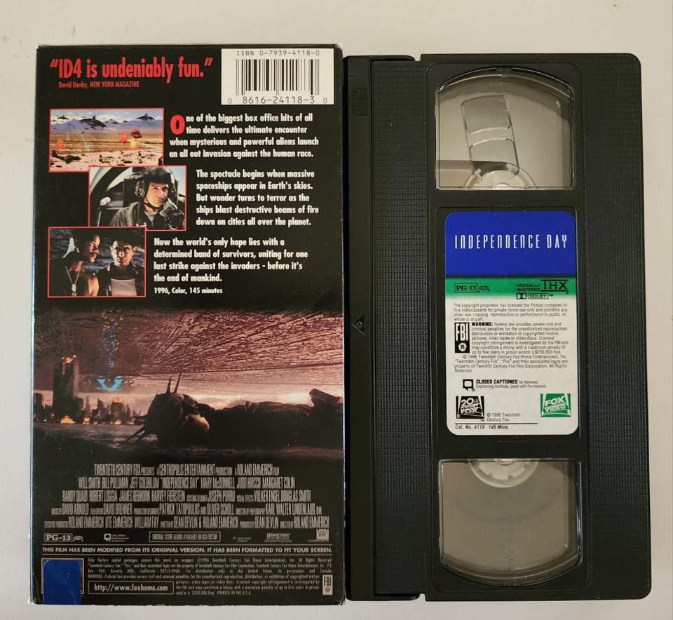 Independence Day - Will Smith (VHS, 1996) 86162411830| eBay