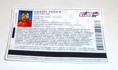 GI JOE File I.D. Card Filecard 2003 Agent Faces V2 | eBay