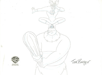 Freakazoid and Cave Guy-Original Production Drawing-Signed Tom Ruegger ...