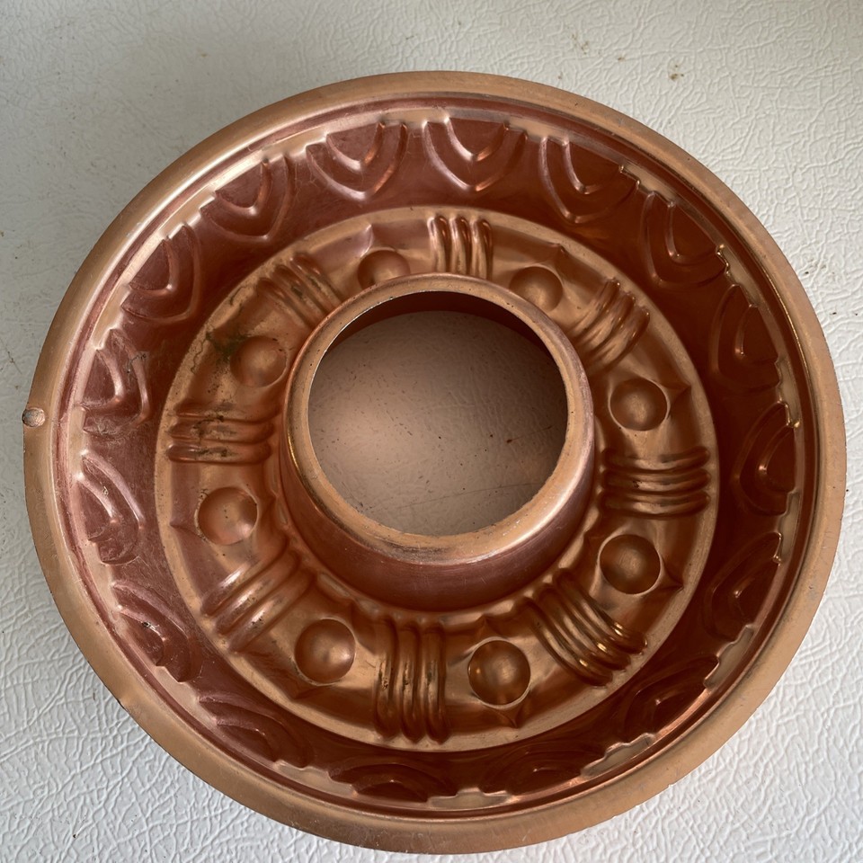 Copper Color Jello Gelatin Cake Ring Mold 3.5 Cups Hook Wall Decor MCM ...