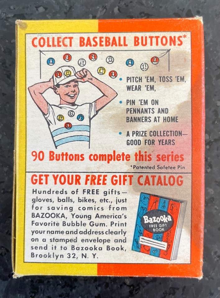 1956 Topps Button (Pins) Box - Ted Williams on Front | eBay