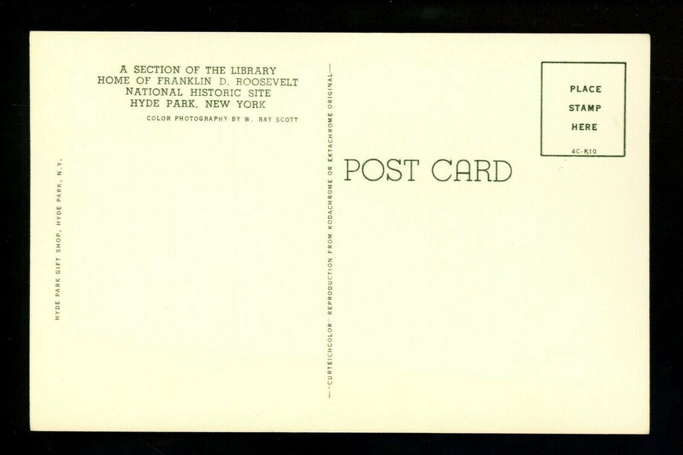 Political President postcard Franklin Roosevelt FDR Library Museum Hyde ...