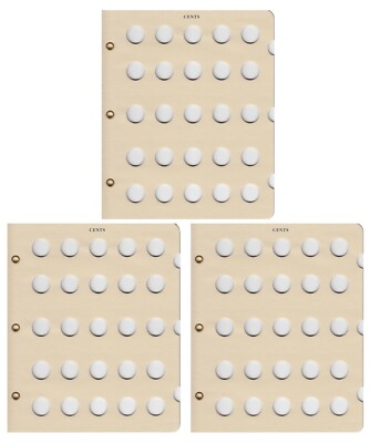 3 Littleton Album Cent Penny Coin Pages 25 Openings Ports Blank With ...