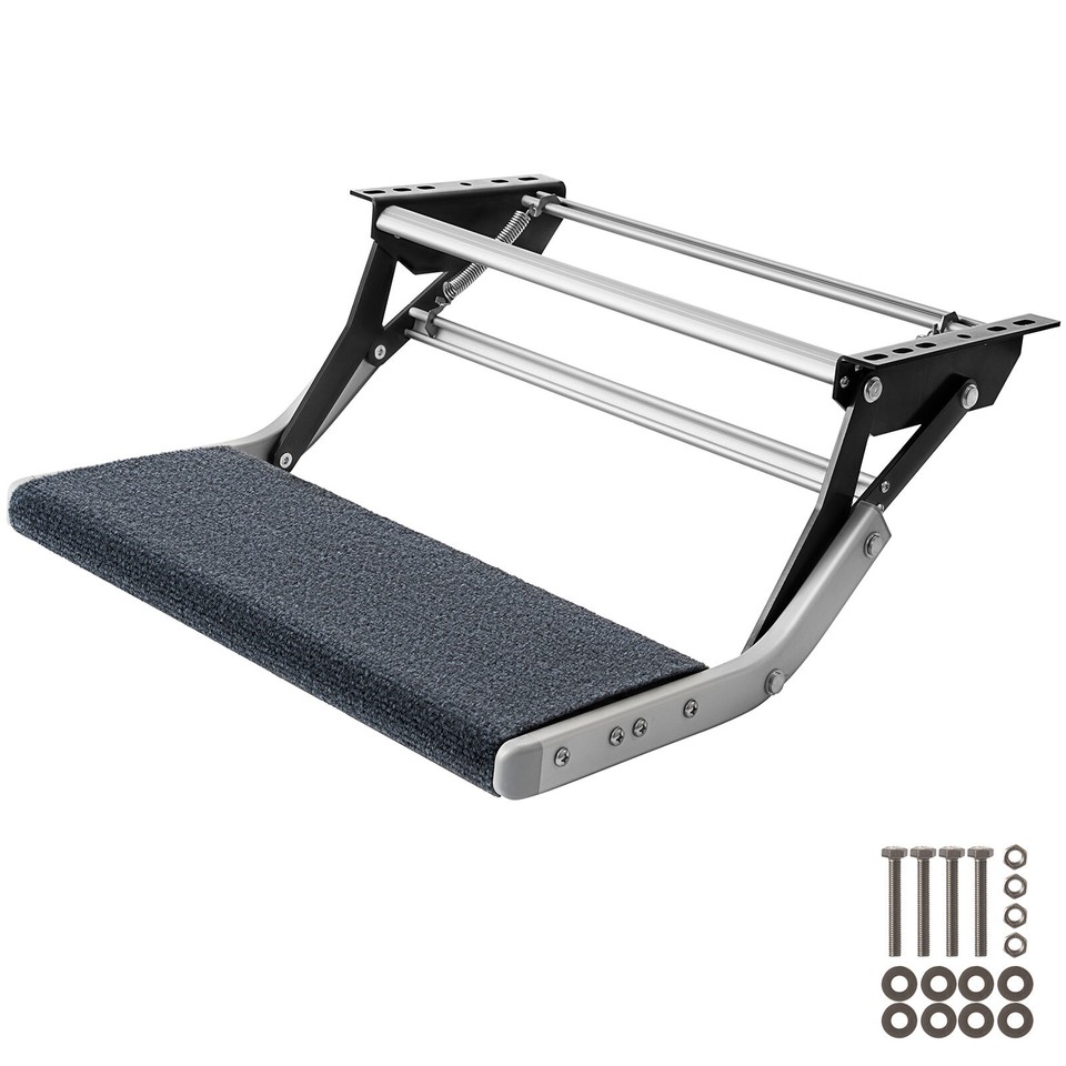 RV Camper Platform Steps Stair Anti-Slip Manual Pull Out Retractable ...
