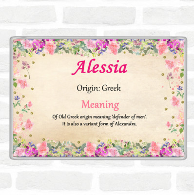 Alessia Name Meaning Jumbo Fridge Magnet Floral | eBay UK
