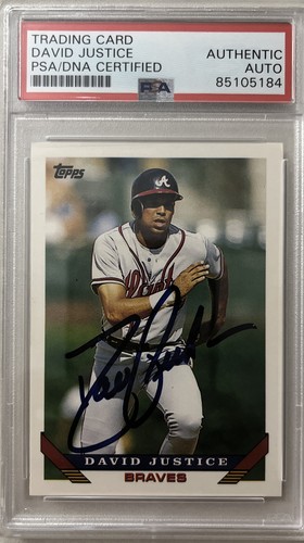 David Justice Signed Autographed 1993 Topps Baseball Card #170 PSA/DNA ...