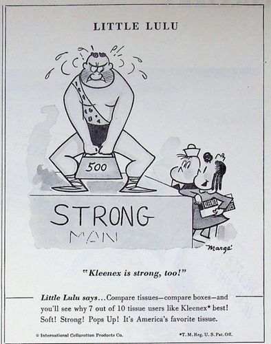 1947 Kleenex Tissues Vintage 40s Print Ad Little Lulu Comic Strong Man ...