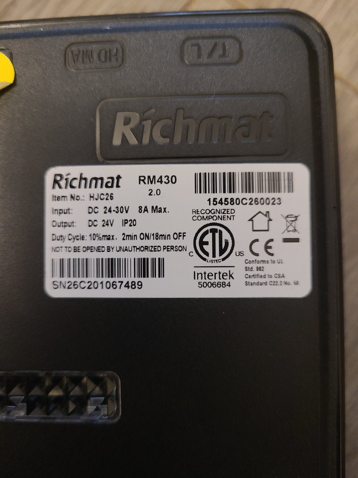 Richmat Bed Port Control Box, RM430 HJC26 sleepmotion 400i KD ...