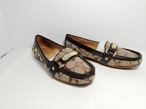 Coach Felisha Signature Loafers Shoes Women's Sz 5B Brown Canvas CLosed ...