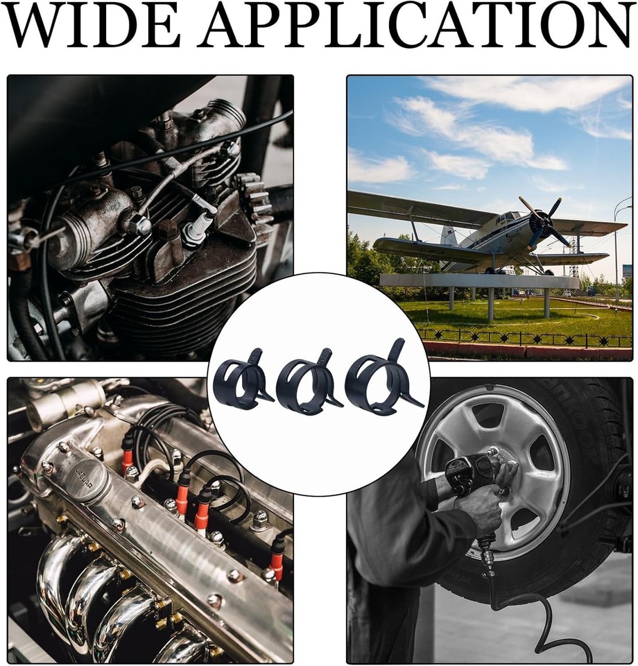 Spring Hose Clamps Assortment Kit 160 pcs Silicone Vacuum Low Pressure ...