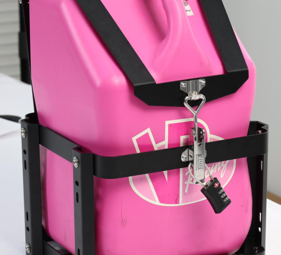 Lockable Steel Holder Rack For 5.5Gallon Fuel Jug Storage Container ...