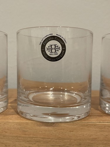 Fitz And Floyd Low Ball Rocks Drinking Glasses Clear Set Of 3 Old ...
