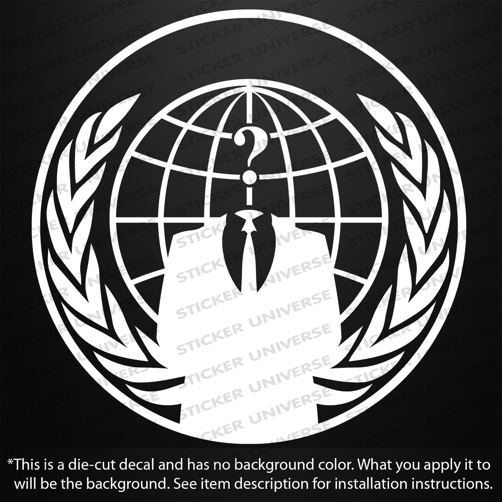 ANONYMOUS 5.25" Diameter Car Window Decal Bumper Sticker Conspiracy ...