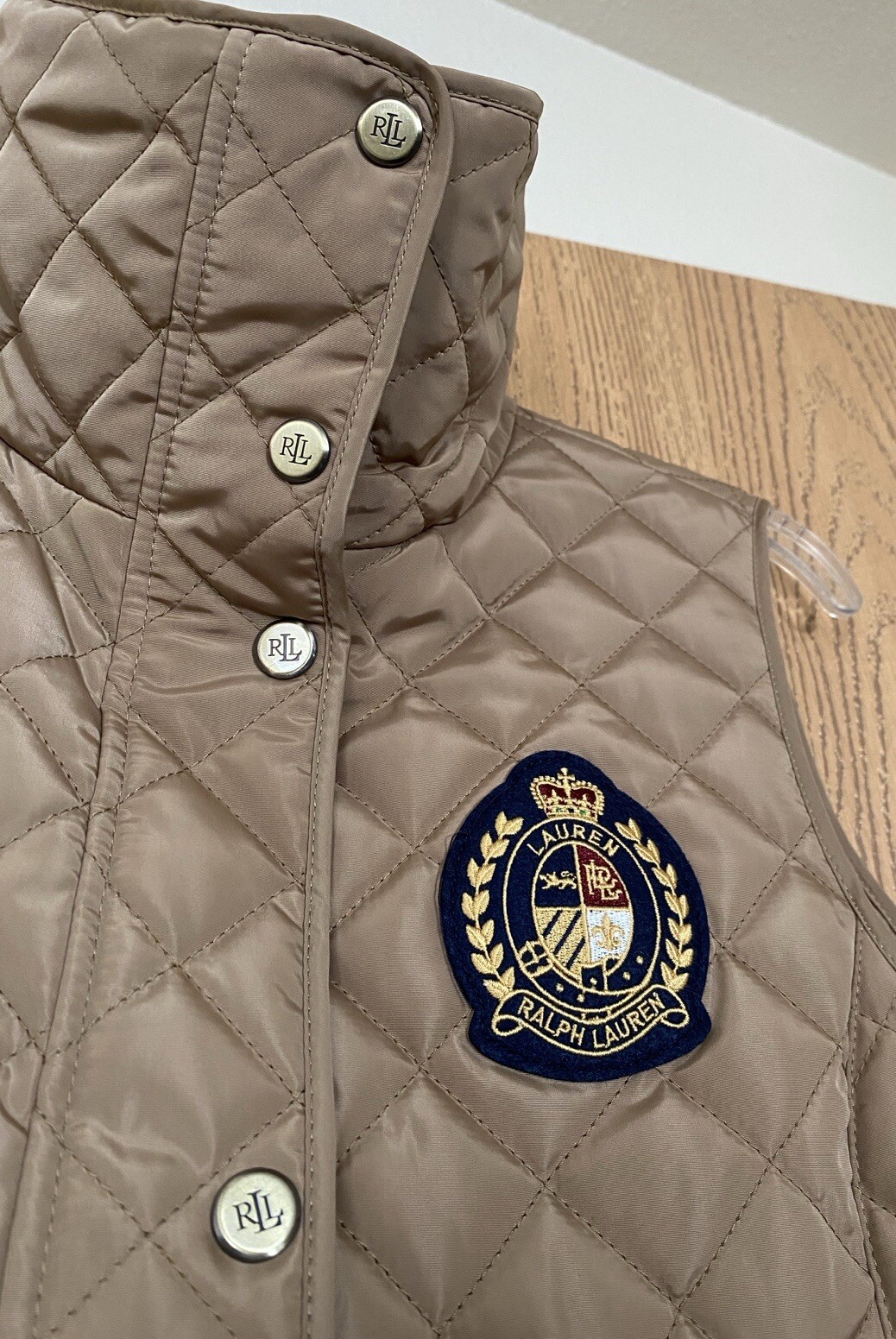 *NWT* RALPH LAUREN Quilted Crest High Neck Vest CAMEL Sz XS | eBay