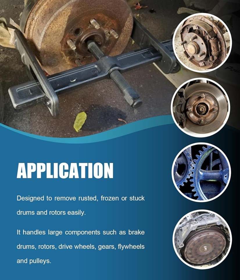 6980 Brake Drum and Rotor Puller Tool Set for Remove Hub Drums, Rotors ...