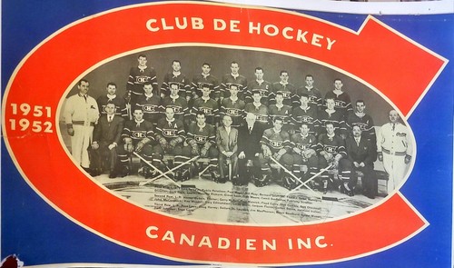 1951-52 MONTREAL CANADIENS POSTER PHOTO NHL HOCKEY MAURICE RICHARD ...