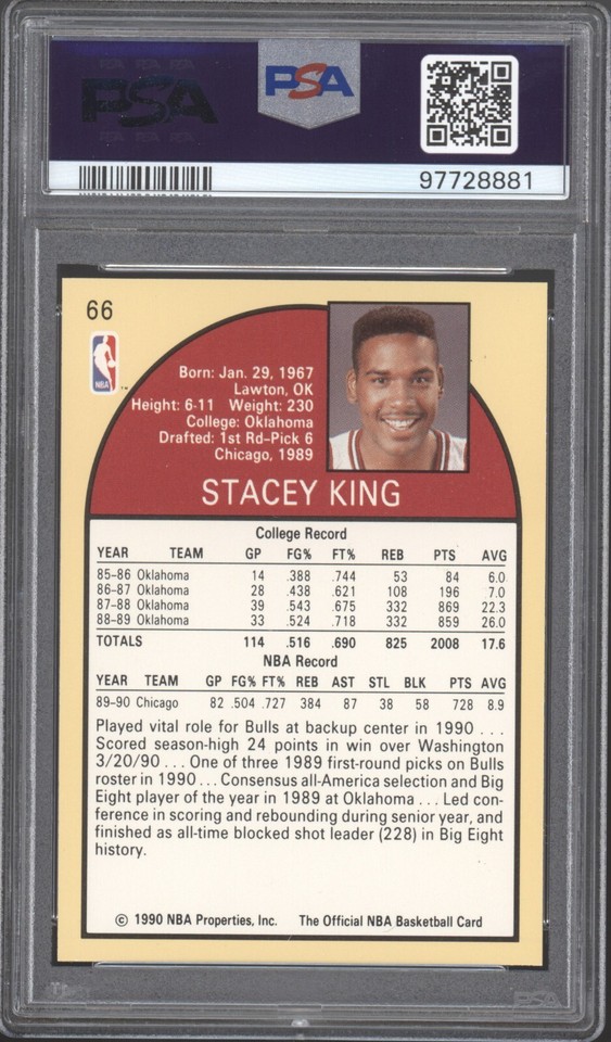 PSA 10 - 1990-91 NBA Hoops - #66 Stacey King Rookie | eBay