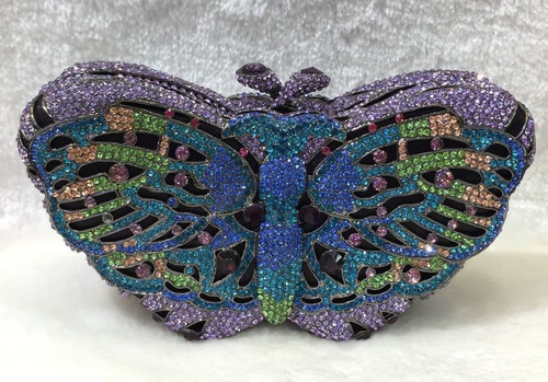 Blue Purple Multi-Color Butterfly Shaped Handmade Austrian Crystal ...