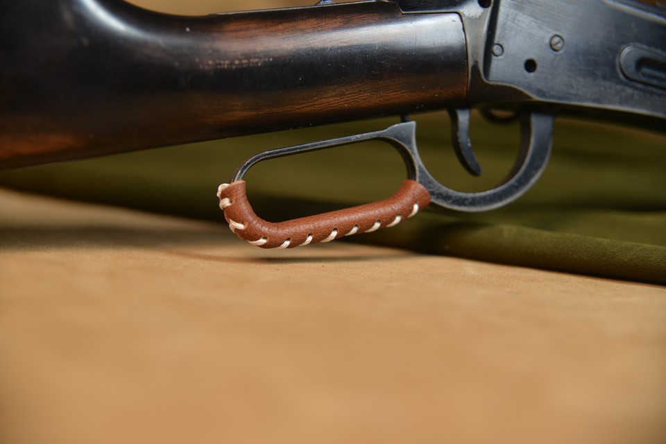 Leather Lever Wrap For Lever Action Rifles Henry, Winchester, Marlin 3. ...