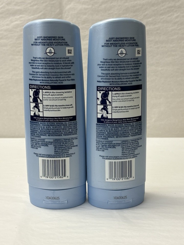 Jergens 2-PACK Wet Skin Body Moisturizer Coconut Oil 10oz In Shower ...