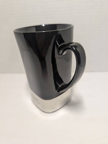 Vintage Audi Coffee Mug Black on Silver Ceramic Oversized Cup shiny by ...