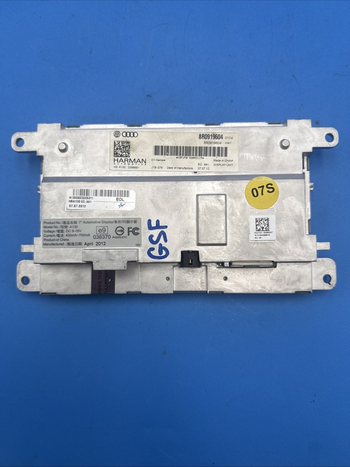 AUDI 09-17 B8 A4 A5 S4 S5 Q5 8R MMI INFORMATION LCD DISPLAY SCREEN ...