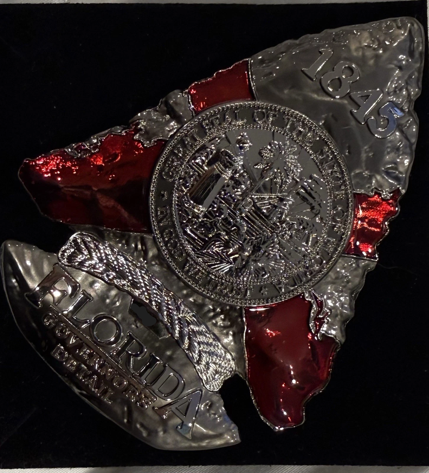 Florida FDLE Governors Detail Arrowhead Challenge Coin Red | eBay