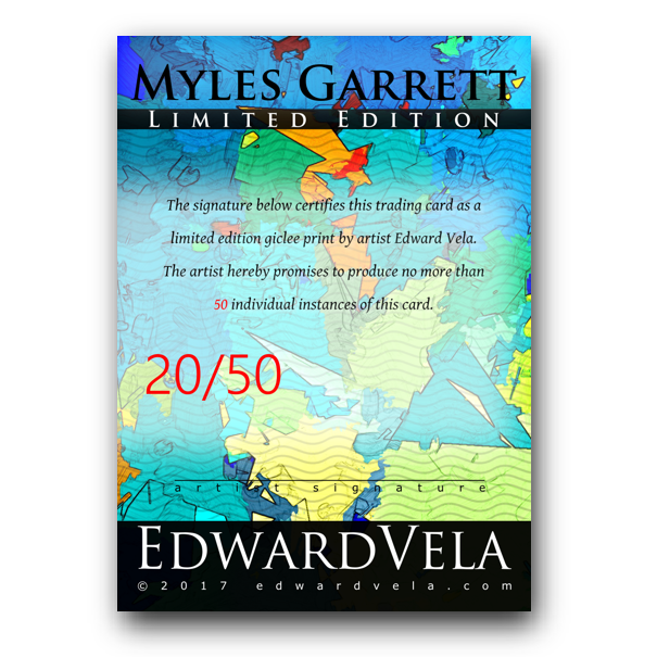 Myles Garrett Art Card Limited 20/50 Edward Vela Signed (Cleveland ...