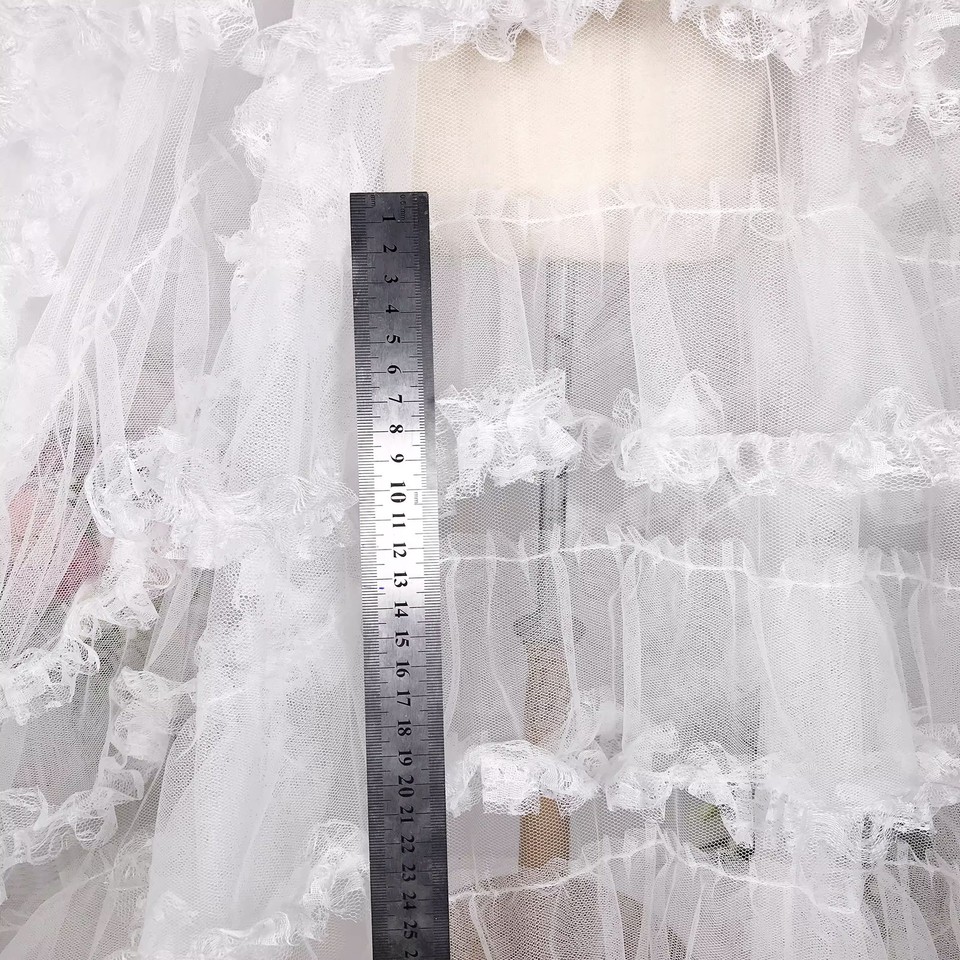 Wrinkles Lace Fabric Off-White Ruffled Edge lace for Costume Gown 0.5 ...