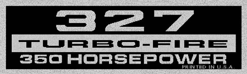327 Turbo Fire 350-HP Valve Cover Decal - Silver/Black | eBay