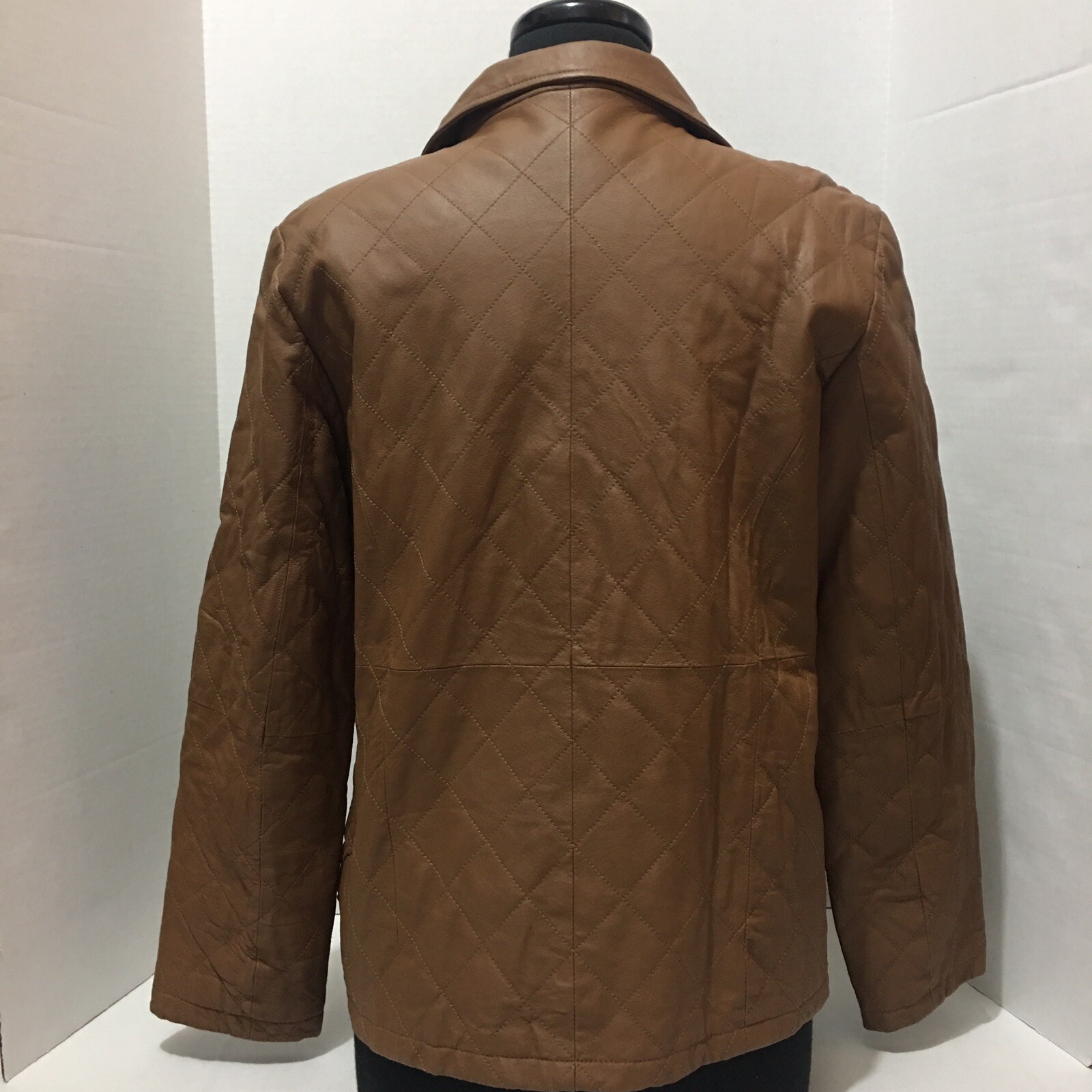 DIALOGUE Coat brown Leather Lined Washable Women small | eBay