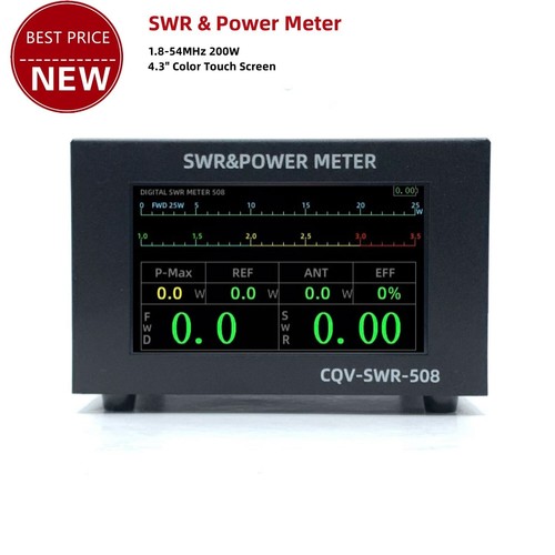 CQV-SWR-508 1.8-54MHz 200W SWR & Power Meter Digital PWR SWR Meter 4.3 ...