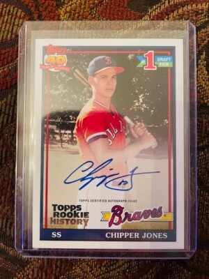 Chipper Jones Auto Autograph 2018 Topps Archives Rookie History 24/25 ...